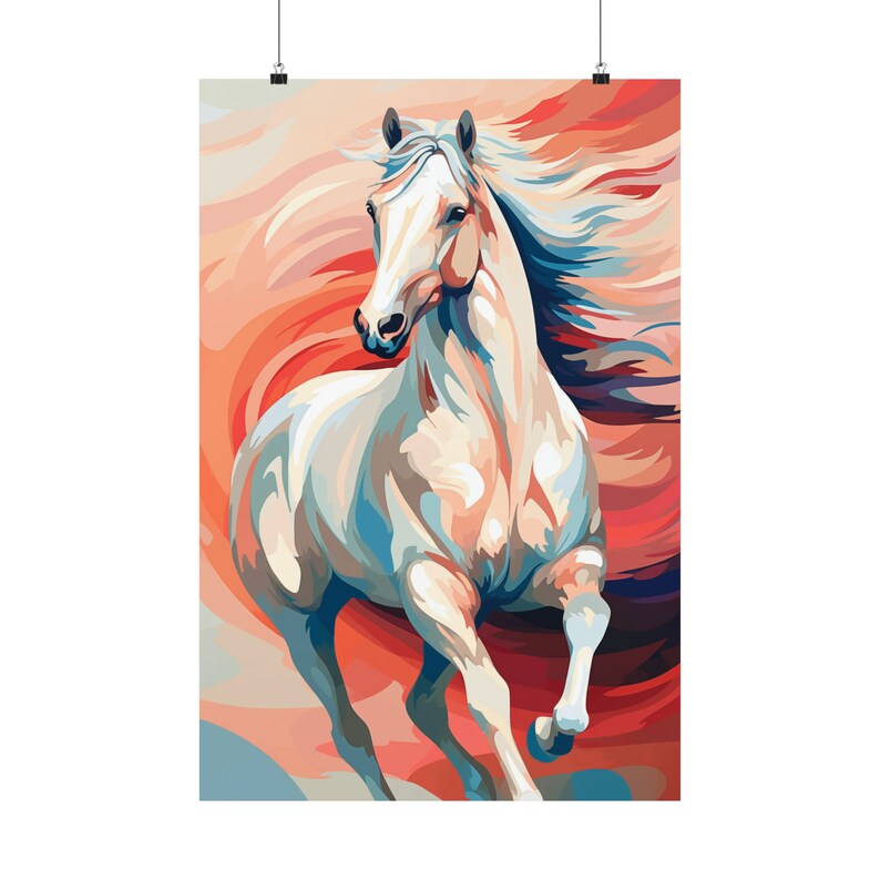 Pastel Running Horse Art Print: Watercolor Style Poster - Etsy