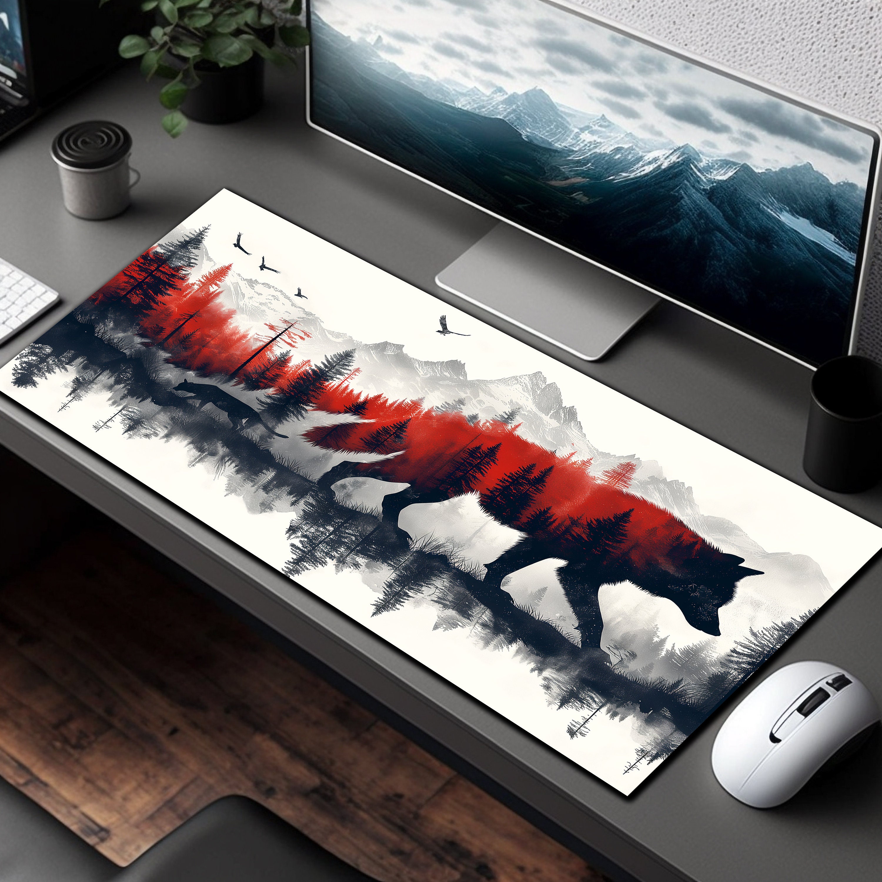 Gaming Desk Mat, Coyote Desk Pad, Large Mousepad XL, Oversized Mouse ...