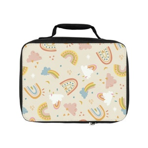 Personalized Rainbow Lunch Box for Kids, Custom Lunch Box, Boho Rainbow ...