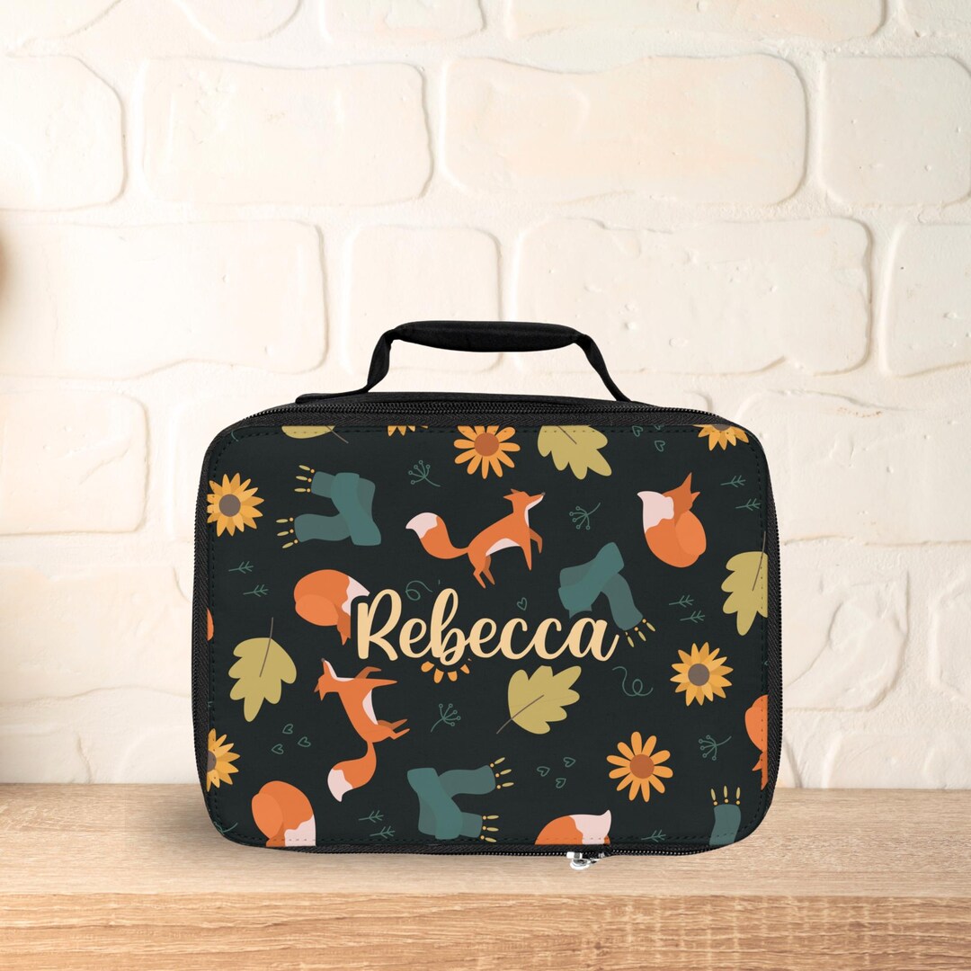 Personalizable Fox Lunchbox, Kids School Lunch Bag, Insulated Lunchbox ...