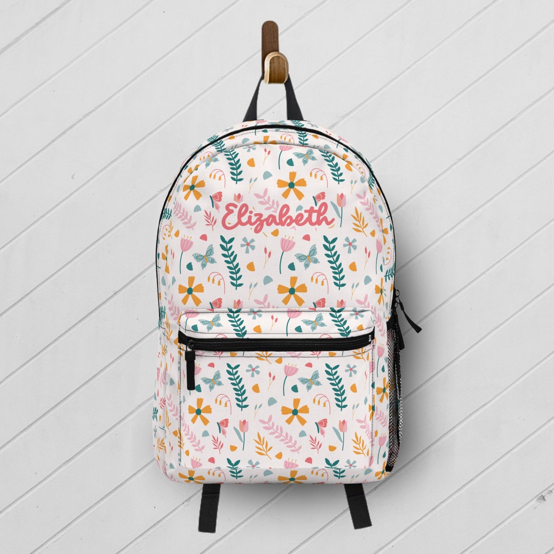 Dainty Floral Backpack for Kids, Back to School Backpack Lunchbox Set ...