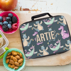 Dragons Lunchbox With Custom Name / Dragon Lunch Bag for School ...