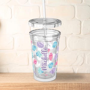 Personalized Seashell Tumbler Cup With Name, Ocean Theme Kids Cup With ...