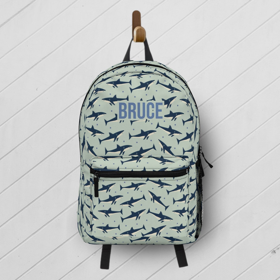 Shark Backpack With Custom Name, Personalized Shark Backpack, Shark ...