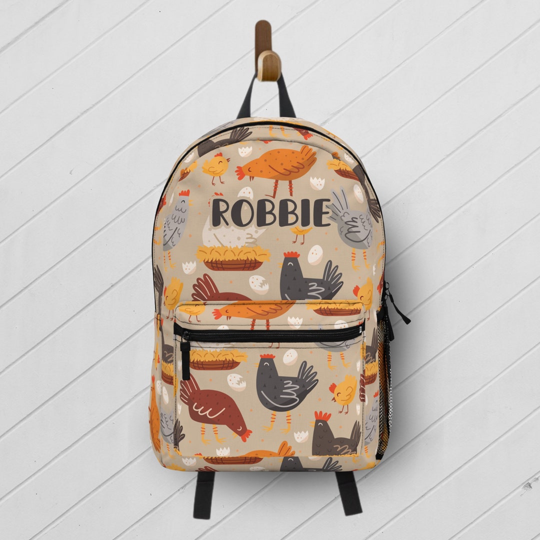 Chicken Backpack Personalized With Name, Kids School Bag, Chicken Book ...
