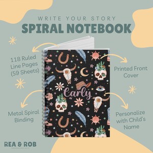 Custom Western Notebook for Girl / School Notepad Personalized With ...
