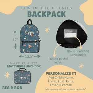 Personalized Boho Kids Backpack for School, Custom Name Bag for Girl ...