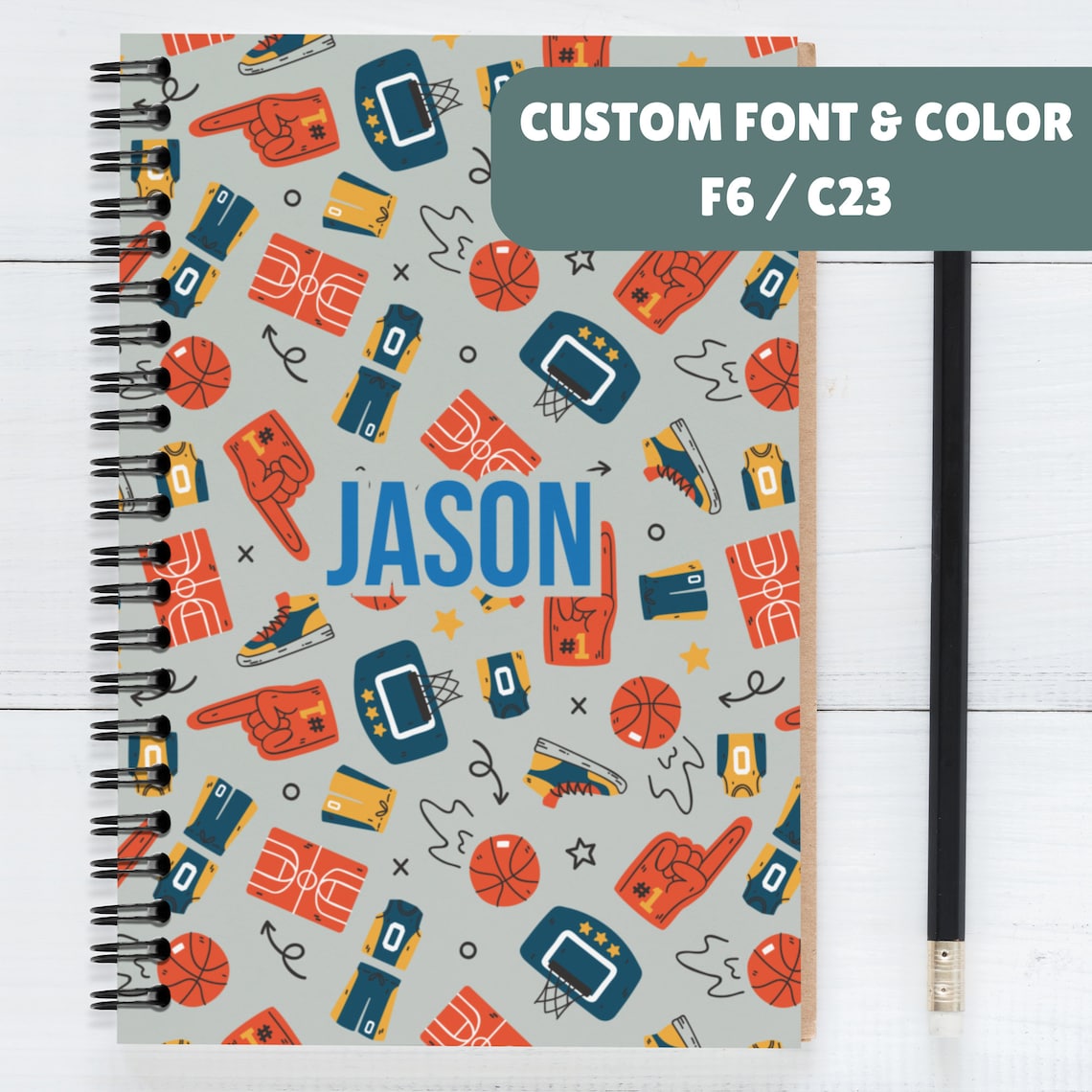 Personalized Basketball Notebook, Custom Kids Journal - Etsy