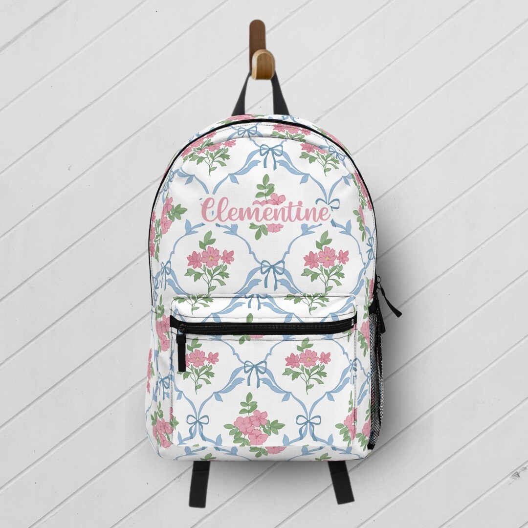 Floral Backpack With Custom Name: Cottagecore School Bag - Etsy
