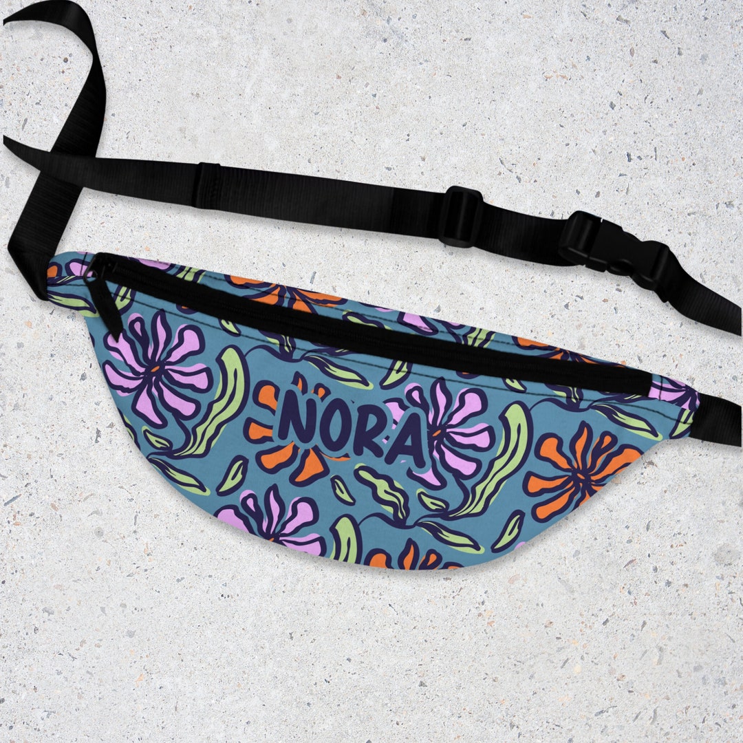 Groovy Retro Flower Fanny Pack Personalized / Boho Floral Custom Name ...