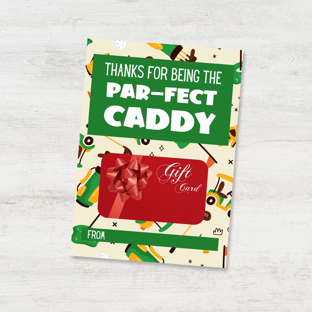 Caddy Gift Card Holder Printable, Thank You Gift for Golf Caddy, Caddie ...