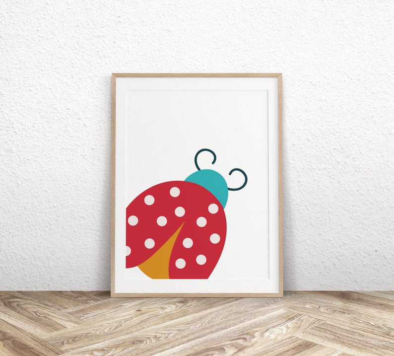 Bug Wall Art for Nursery Decor, Printable Wall Art Cute Bug Kids Room ...