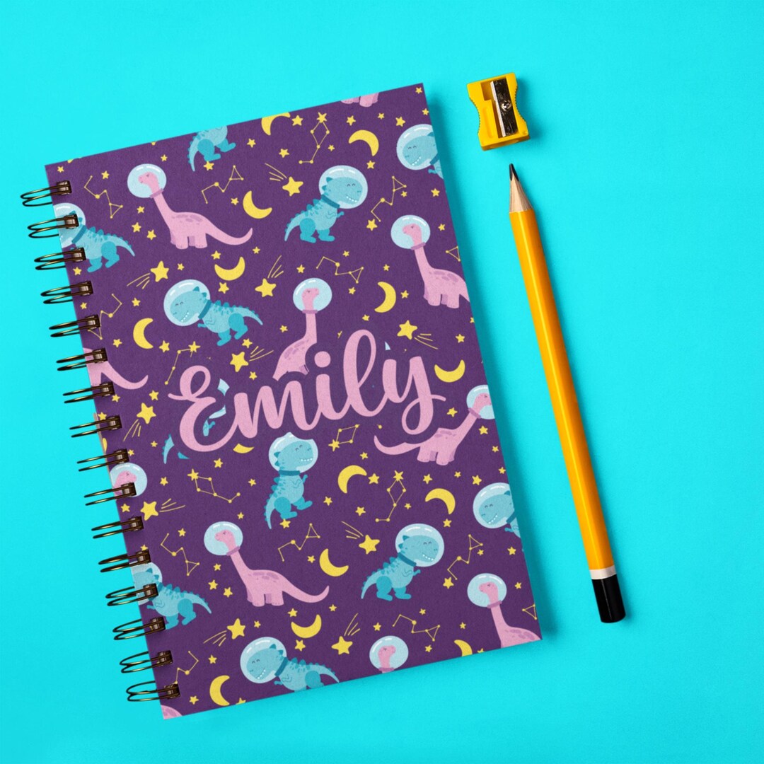 Custom Space Dino Notebook, Custom Notebook, Kids Personalized Journal ...