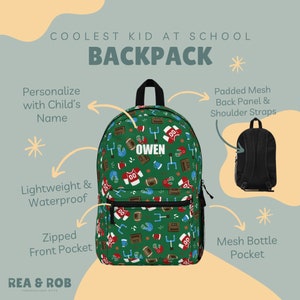 Football Backpack Personalized / Custom Name Book Bag Lunchbox Set ...