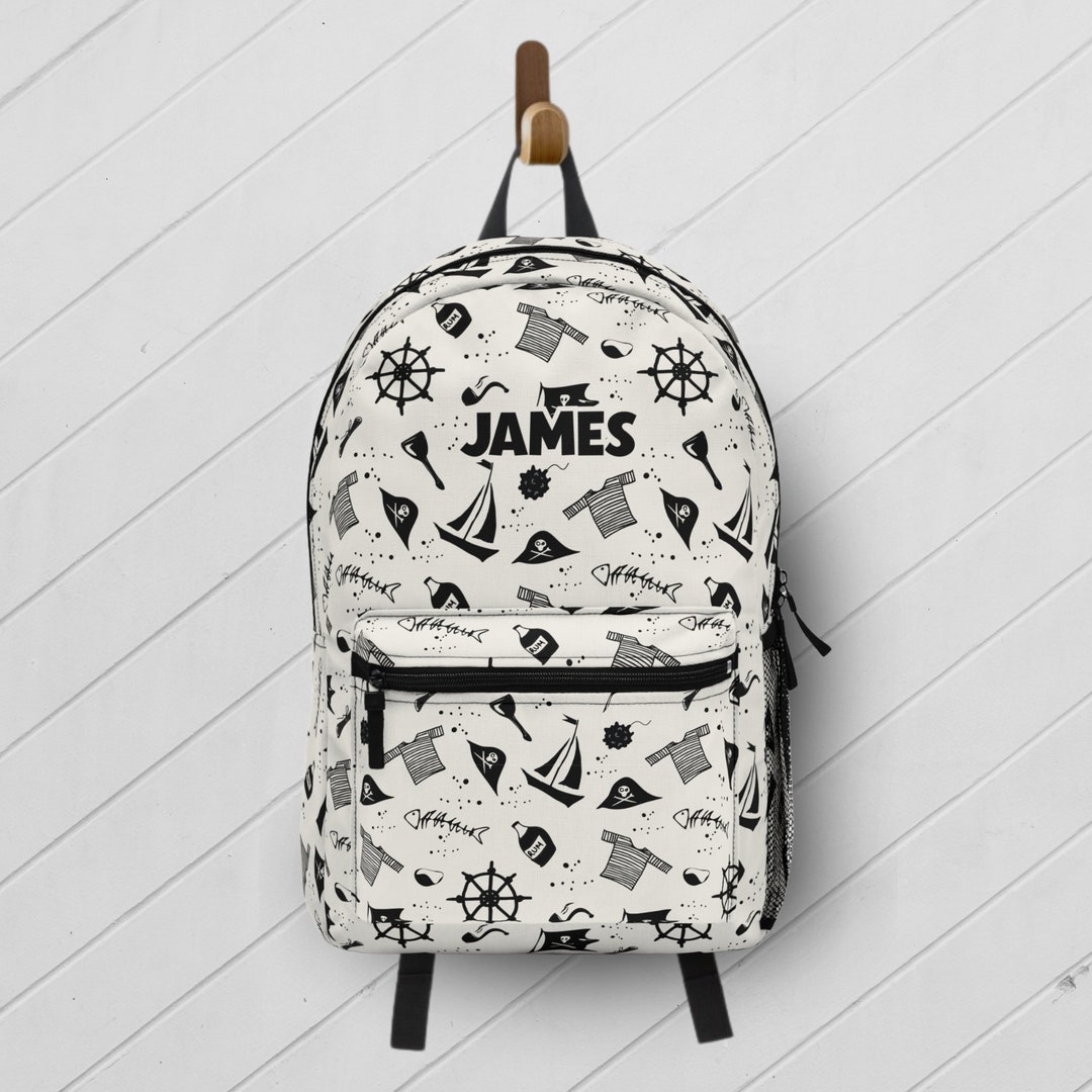 Pirate Backpack Personalized / Nautical Themed Book Bag Lunchbox Set ...