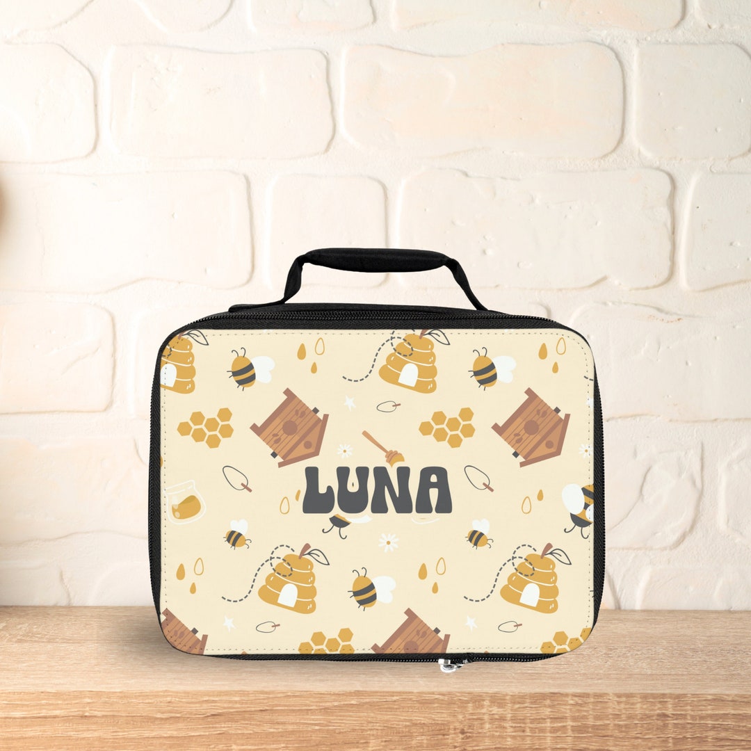 Personalized Honey Bee Lunch Box for Kid / Custom Name Honey Lunch Bag ...