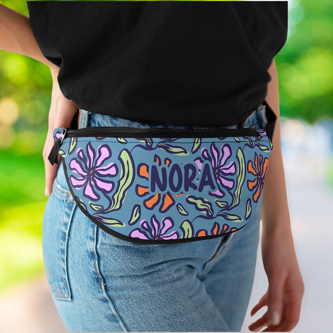 Groovy Retro Flower Fanny Pack Personalized / Boho Floral Custom Name ...