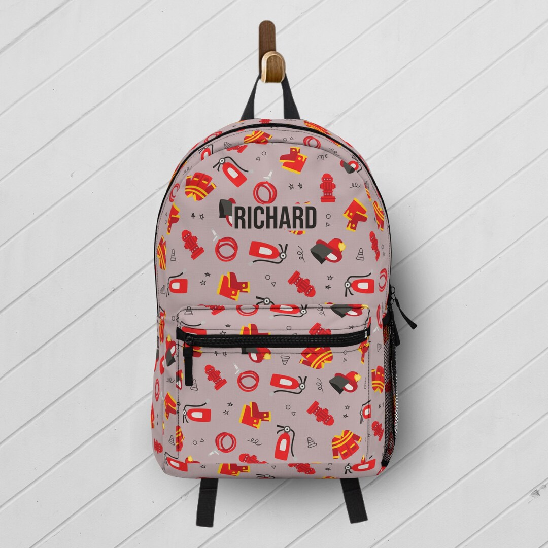 Firefighter Backpack With Custom Name - School Bag for Future First ...