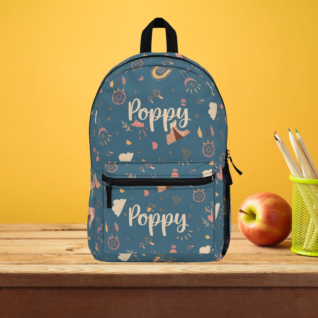 Personalized Boho Kids Backpack for School, Custom Name Bag for Girl ...
