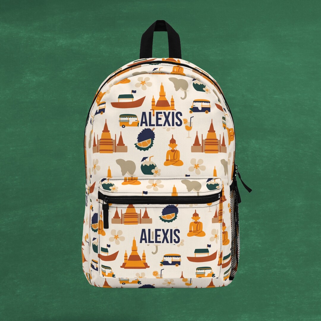 Personalizable Thailand Backpack, Landmark Backpack for School, Name ...