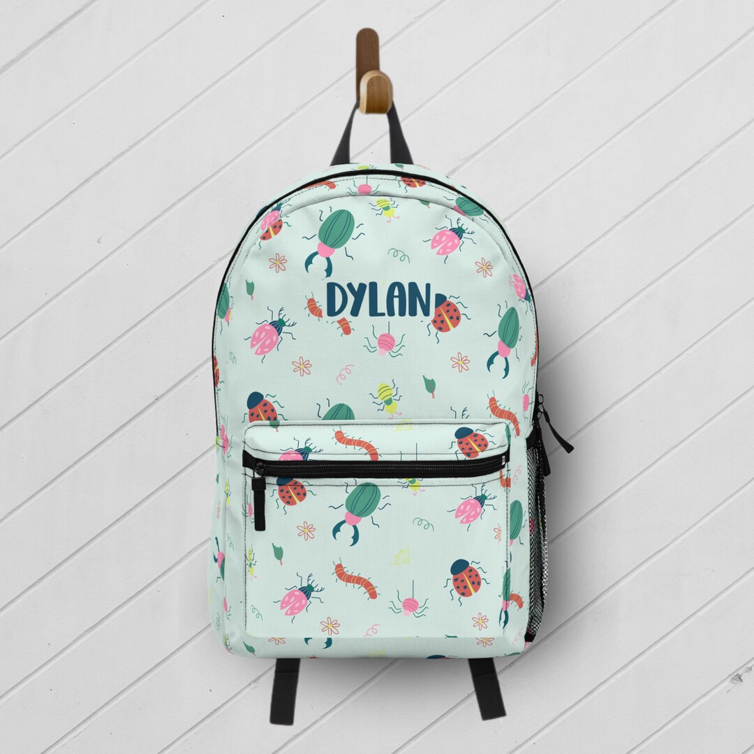 Bug Backpack With Custom Name, Personalized Bugs Book Bag, Insect ...