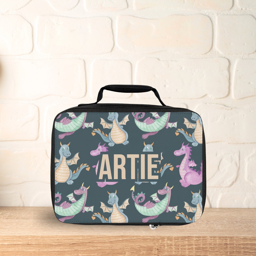 Dragons Lunchbox With Custom Name / Dragon Lunch Bag for School ...