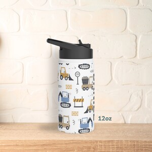 Personalized Kids Construction Water Bottle / Work Trucks Back to ...