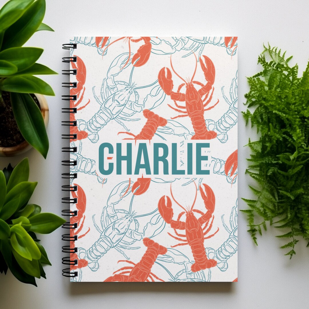 Personalizable Lobsters Notebook / Custom Name Sea Animal Journal ...
