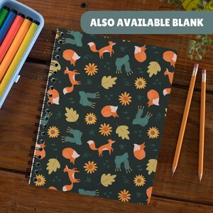 Custom Fall Fox Notebook, Custom Notebook, Kid Personalized Journal ...