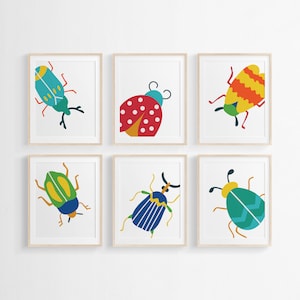 Bug Wall Art for Nursery Decor, Printable Wall Art Cute Bug Kids Room ...