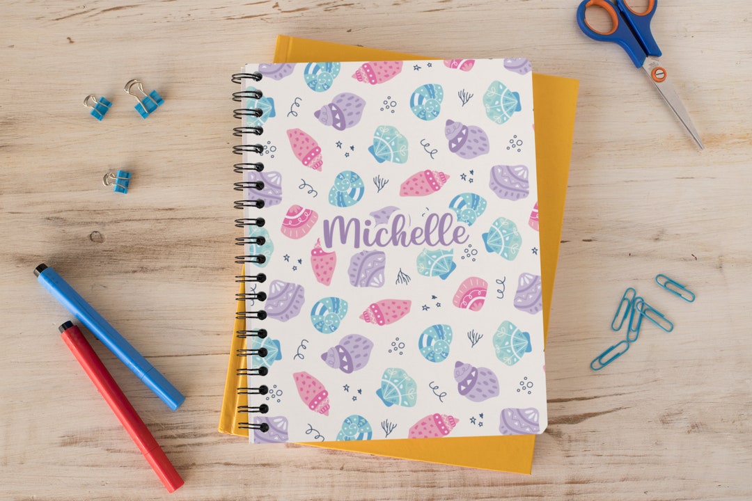 Custom Seashell Notebook, Custom Notebook, Kid Personalized Journal ...