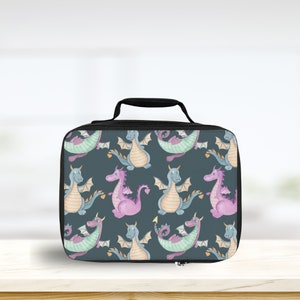 Dragons Lunchbox With Custom Name / Dragon Lunch Bag for School ...