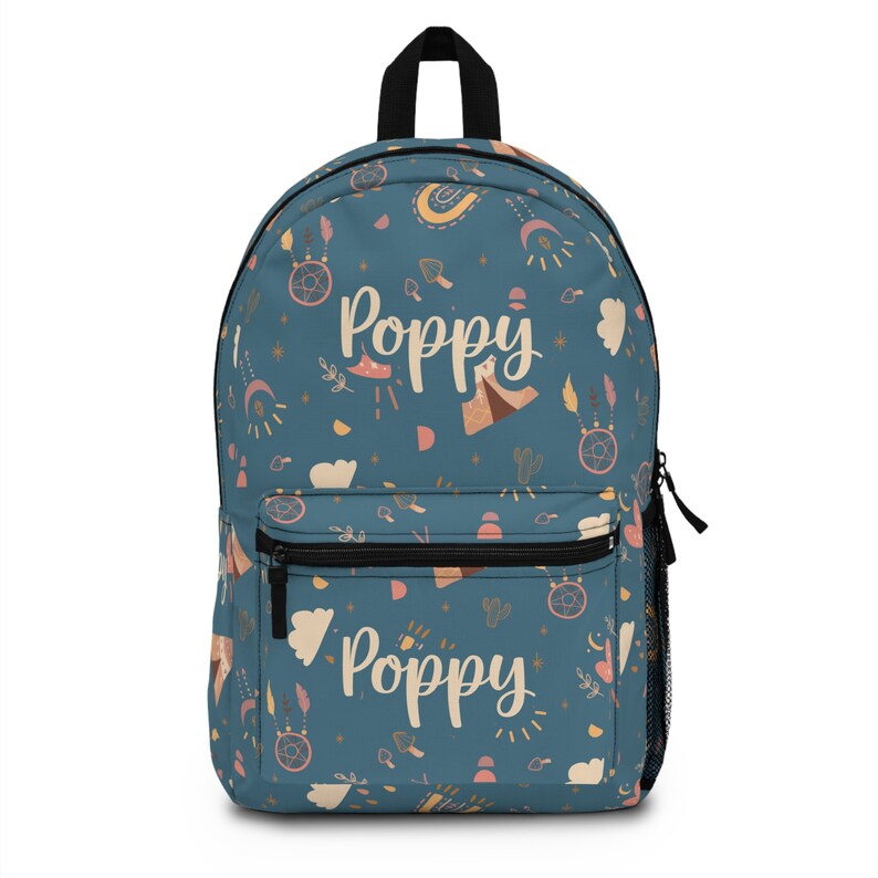 Personalized Boho Kids Backpack for School, Custom Name Bag for Girl ...