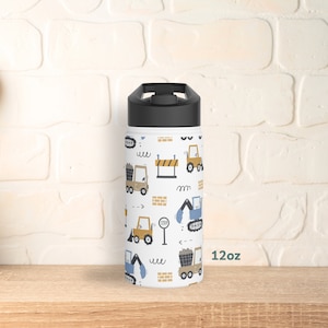 Personalized Kids Construction Water Bottle / Work Trucks Back to ...