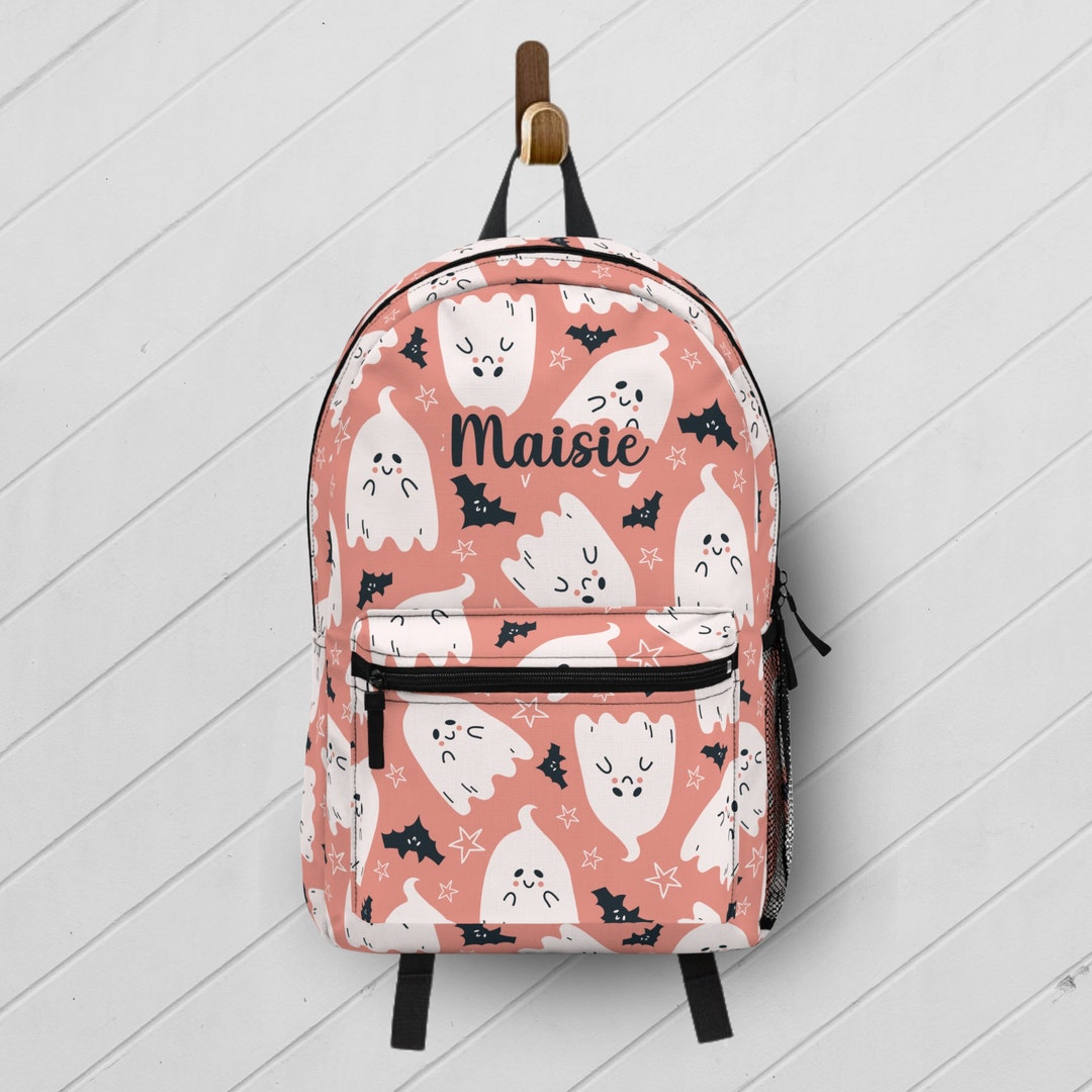 Cute Ghost Backpack With Name, Back to School Gift, Halloween Backpack ...