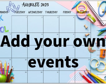 EDITABLE PTO Calendar, Printable August Calendar, Planner, Editable ...