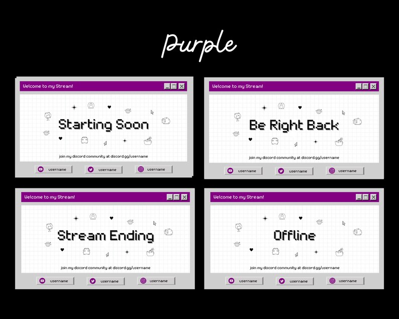 Y2K Frog Cat Animated Stream Screen Kawaii Cute Twitch Overlays ...