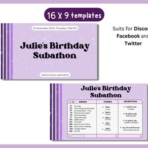 Aesthetic Soft Purple Subathon Template |minimalist Twitch Stream ...
