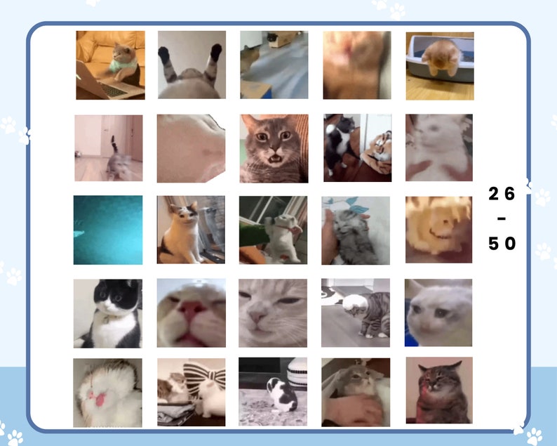 50 Animated Cat Emotes Pack | Twitch Meme Emotes | Funny Cats Meme ...