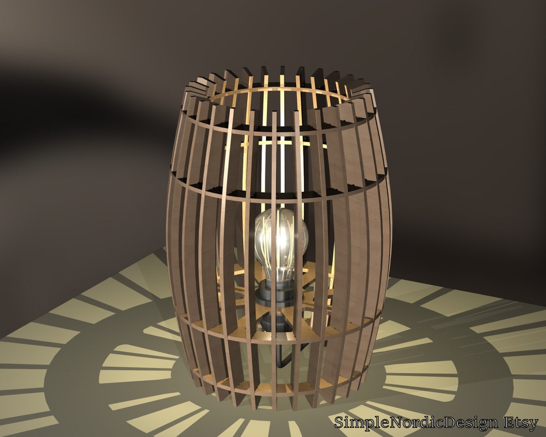 Barrel Table Lamp Shade, DXF SVG Laser Cut Files, 4mm or 3mm Material ...