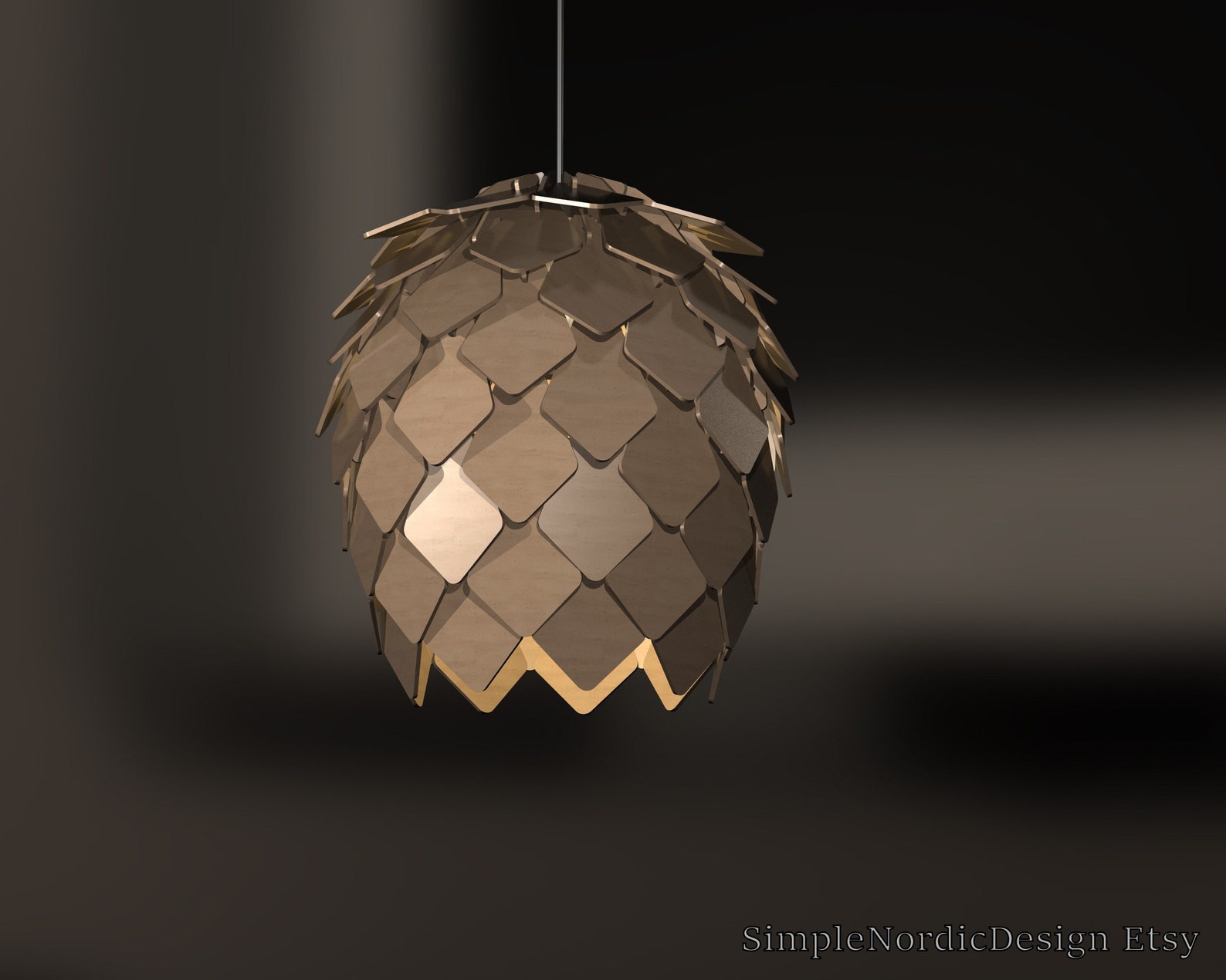 Pine Cone Ceiling Lamp Shade, DXF SVG Laser Cut Files, 4mm or 3mm ...