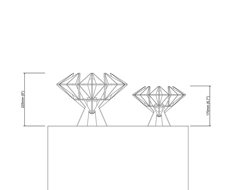 Diamond Table Lamp Shade, DXF SVG Laser Cut Files, 4mm or 3mm Material ...