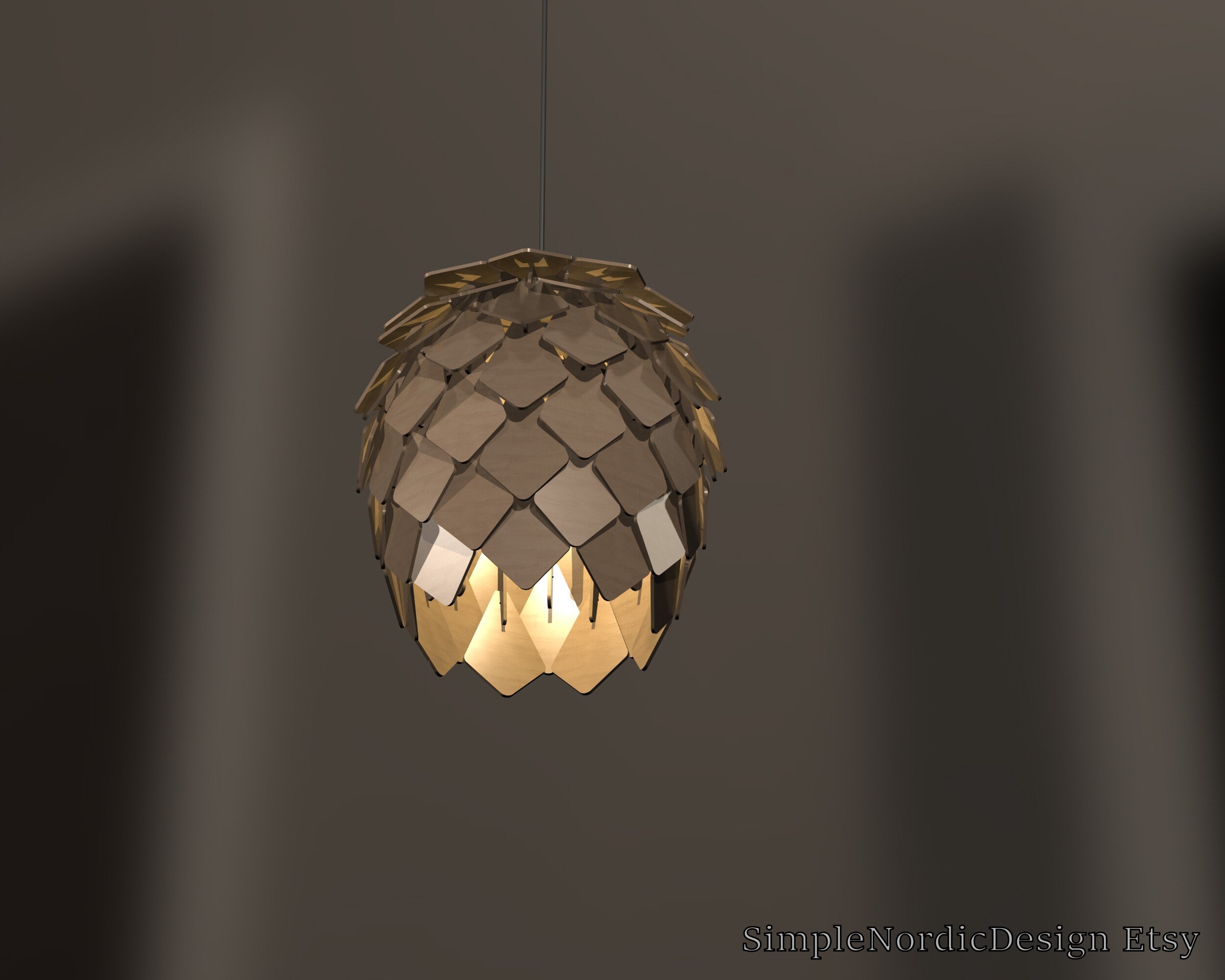 Pine Cone Ceiling Lamp Shade, DXF SVG Laser Cut Files, 4mm or 3mm ...
