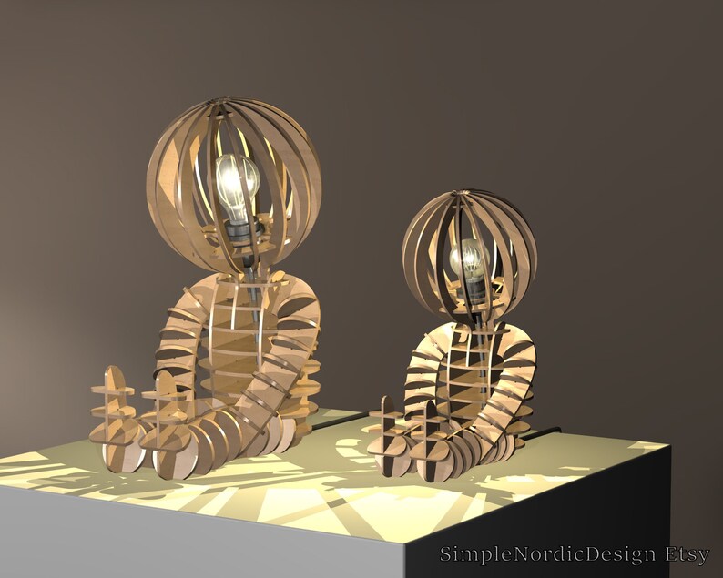 Sitting Figure Table Lamp Shade, DXF SVG Laser Cut Files, 4mm or 3mm ...