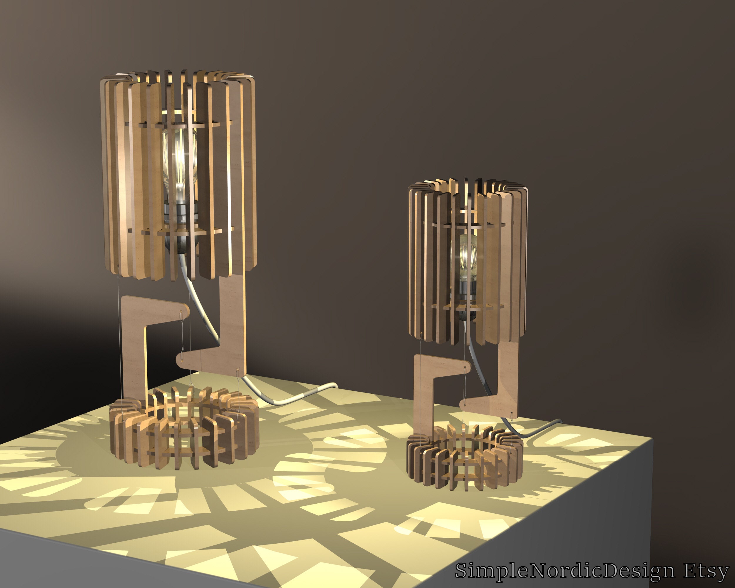 Tensegrity Floating Table Lamp Shade, DXF SVG Laser Cut Files, 4mm or ...