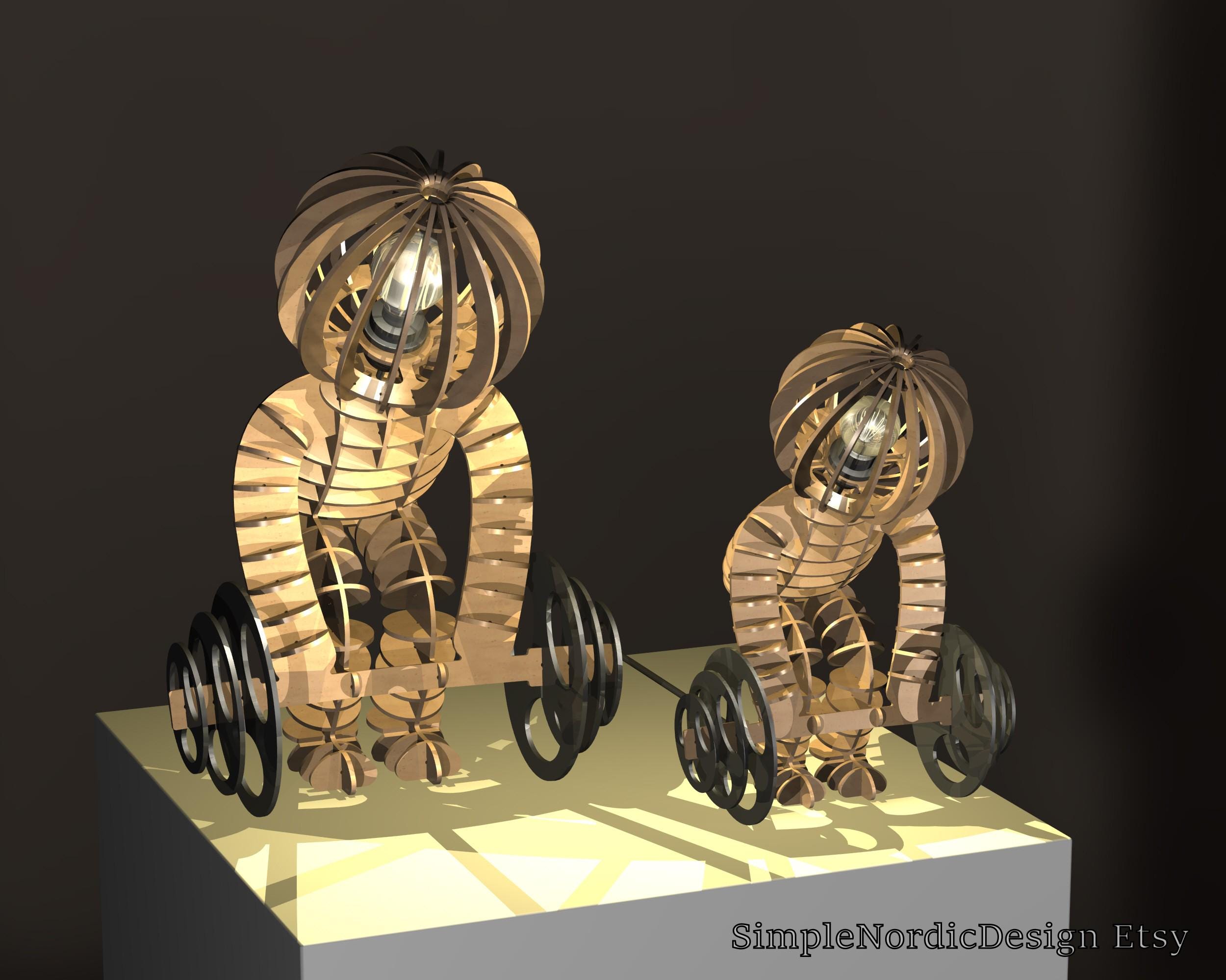 Weight Lifting Figure Table Lamp, DXF SVG Laser Cut Files, 4mm or 3mm ...