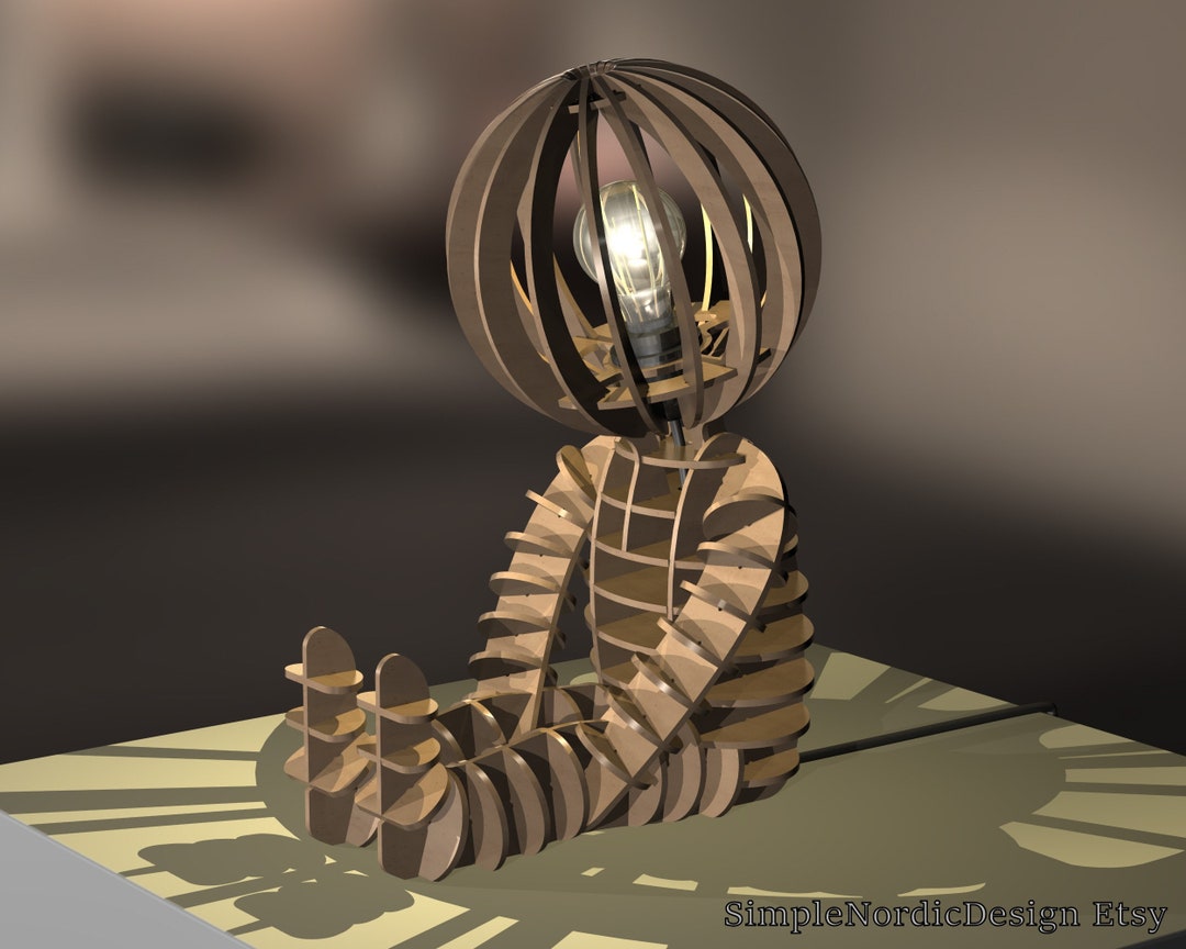 Sitting Figure Table Lamp Shade, DXF SVG Laser Cut Files, 4mm or 3mm ...