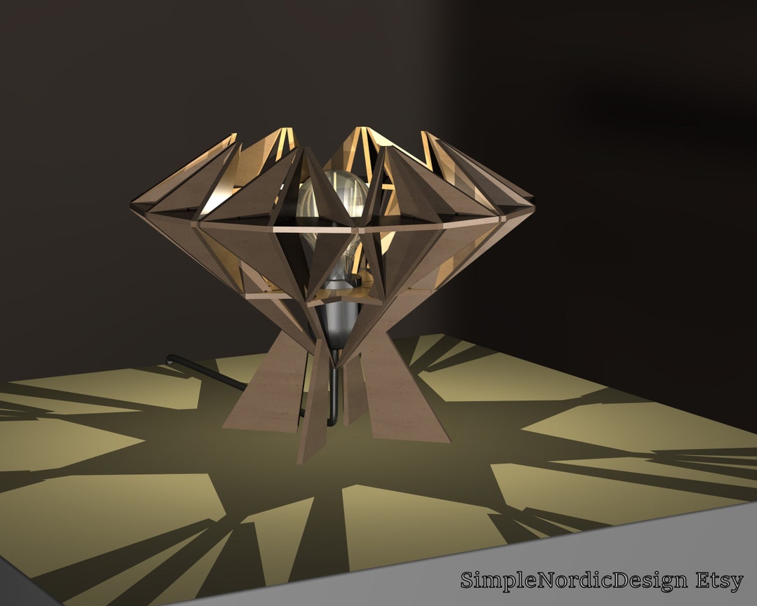 Diamond Table Lamp Shade, DXF SVG Laser Cut Files, 4mm or 3mm Material ...