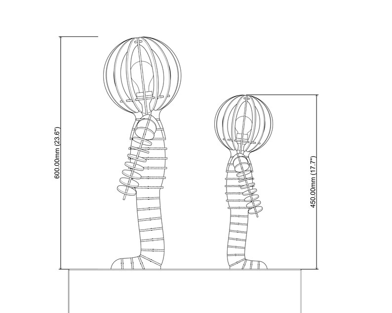 Standing Figure Table Lamp Shade, DXF SVG Laser Cut Files, 4mm or 3mm ...