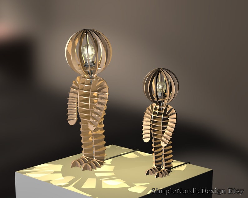 Standing Figure Table Lamp Shade, DXF SVG Laser Cut Files, 4mm or 3mm ...